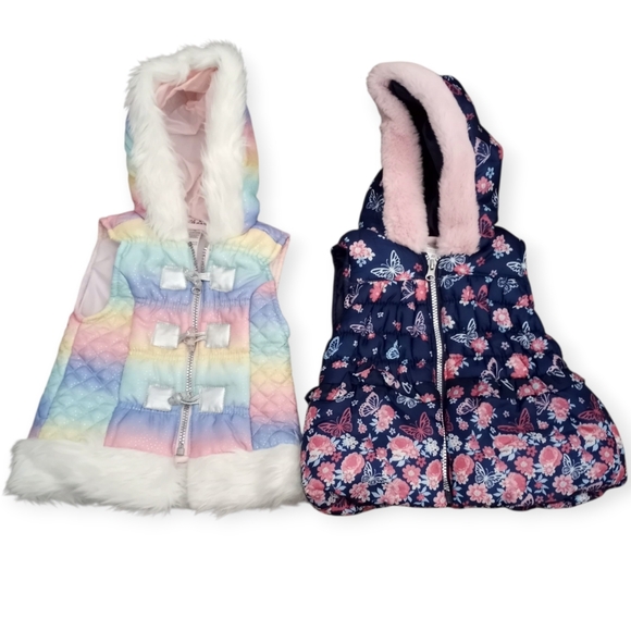 Little Lass | Jackets & Coats | Little Lass Girls Rainbow Navy Hooded ...